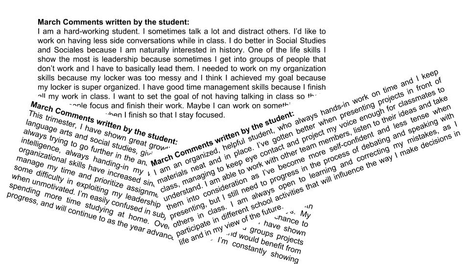 Life Skill Comments: Student Written Progress Reports - The Teaching ...